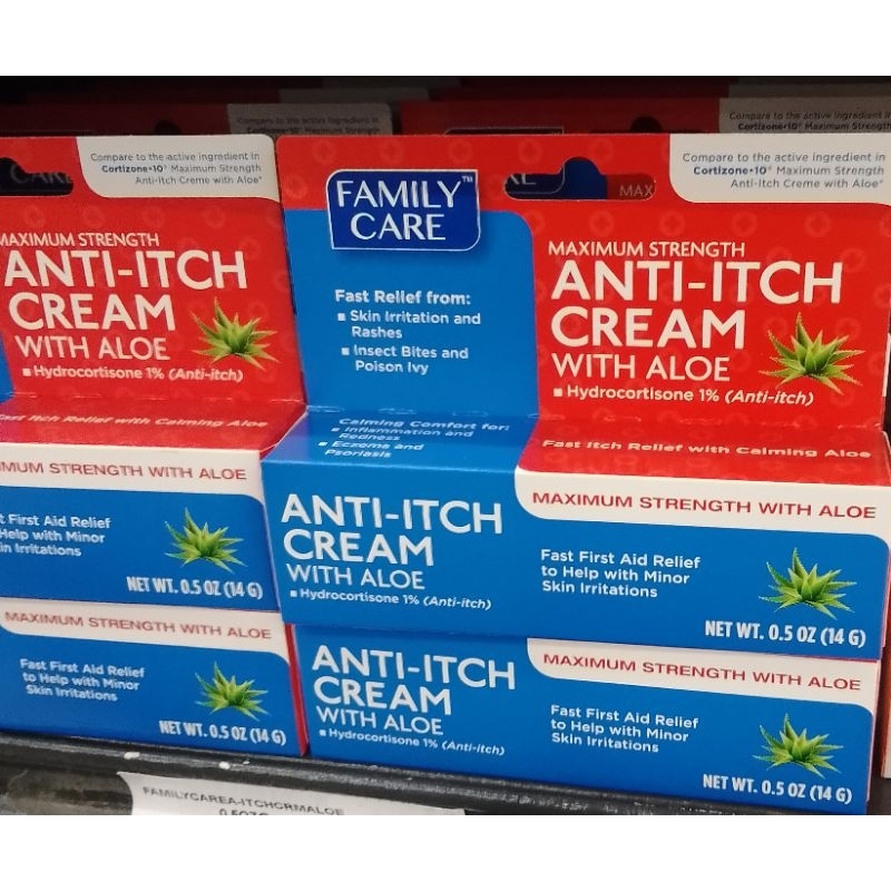 Family Care Maximum Strength Anti-Itch Cream W/Aloe Hydrocortisone 1% ...