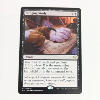 MTG Card STINGING STUDY Magic the Gathering Trading Card Game Black | Shopee Philippines