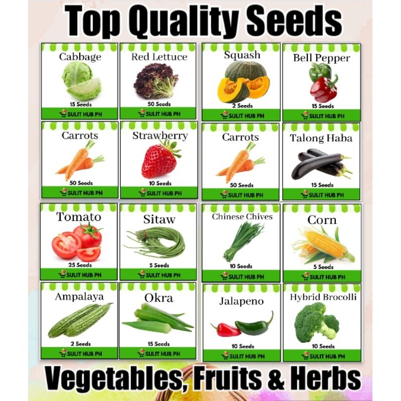 Vegetable seeds and herbs Talong,Okra,Tomato,Bell Pepper,Pechay, etc ...
