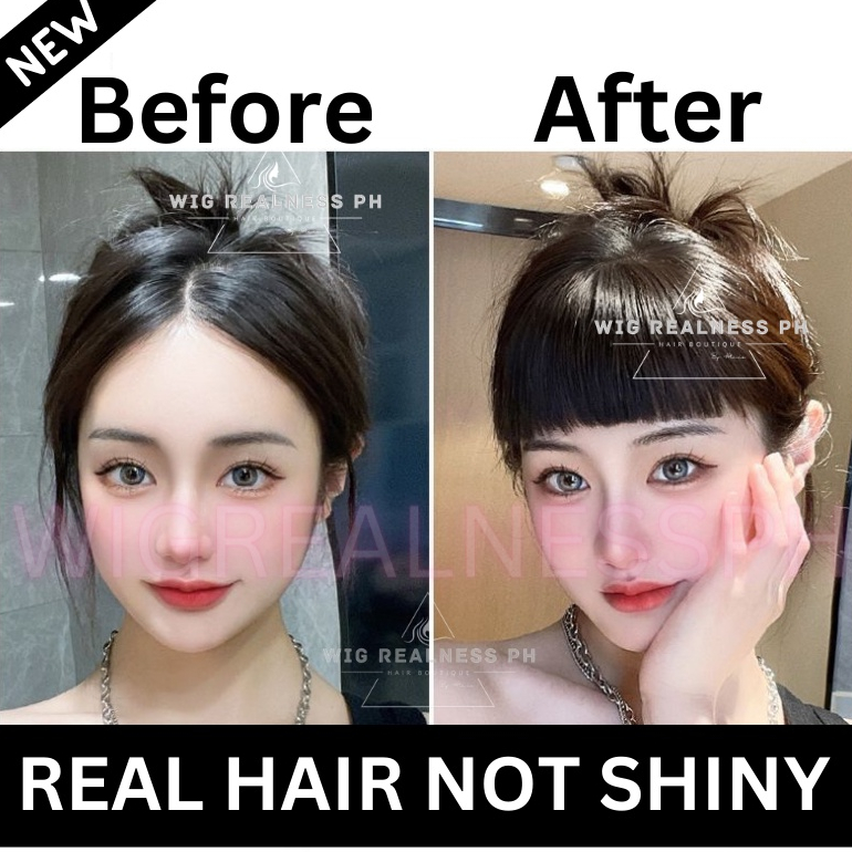 High Quality Clip on Bangs Hair extensions full bangs | Shopee Philippines