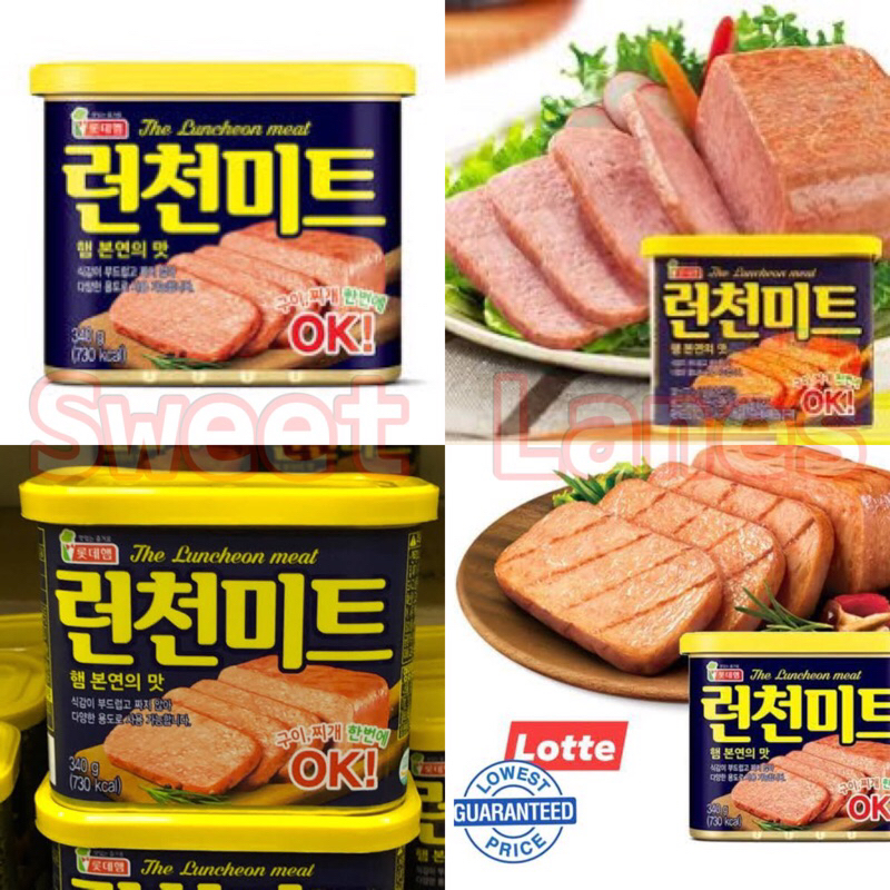 BUY 1 TAKE 1 Authentic Korean OK Lotte Luncheon Meat Pork 340g Low Sodium | Shopee Philippines