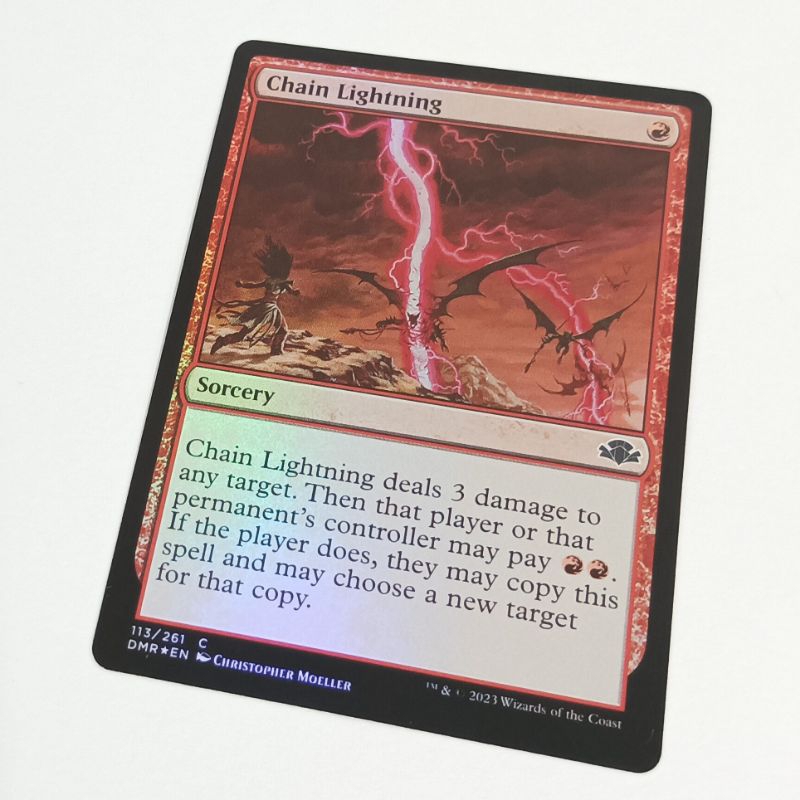 MTG Card Foil CHAIN LIGHTNING Magic the Gathering Trading Card Game Red ...