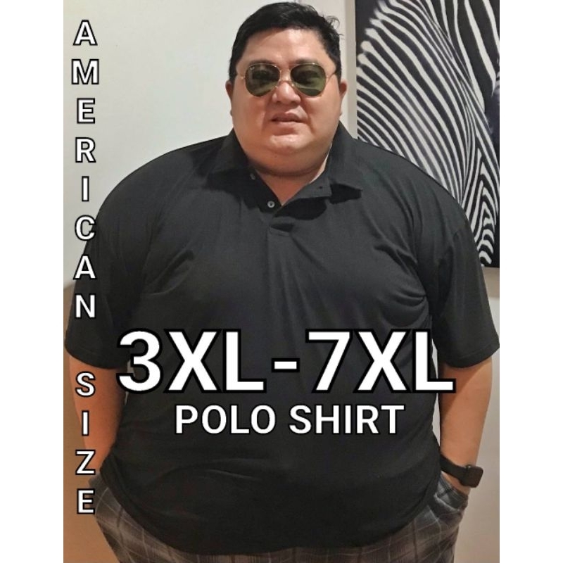 Men's Plus Size Plain Black Polo Shirt (3XL-7XL) | Shopee Philippines
