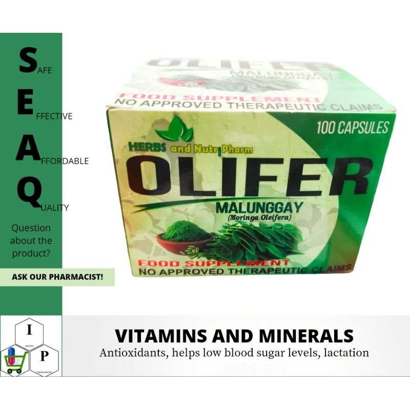 (Moringa Oleifera L.) Malunggay Capsule - Olifer (100's box) | Shopee ...