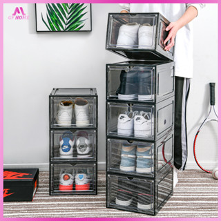 Large Size Clear Plastic Shoe Box Organizer Shoe Rack With Cover ...