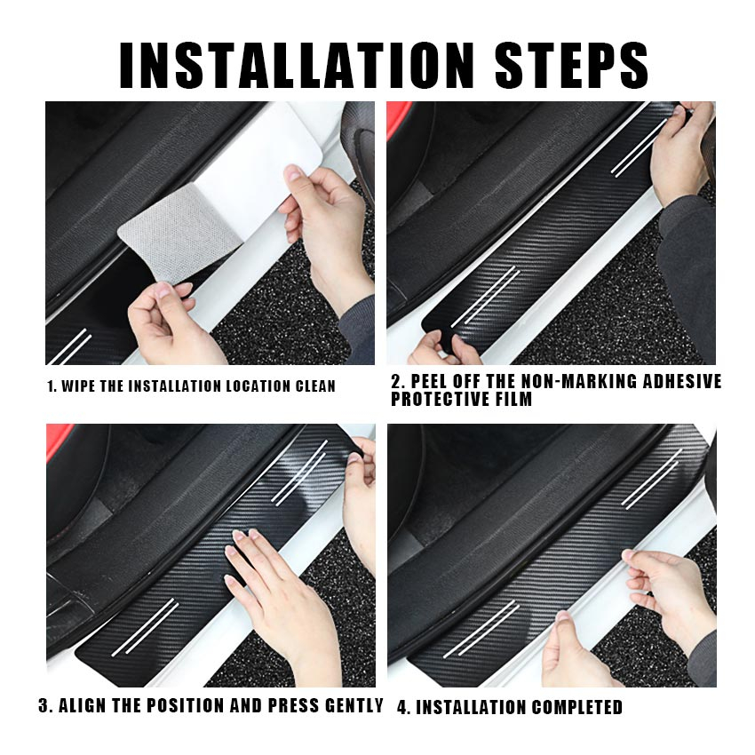 GEEBON Suzuki Jimny Threshold Sticker Car Carbon Fiber Rear Trunk Door ...