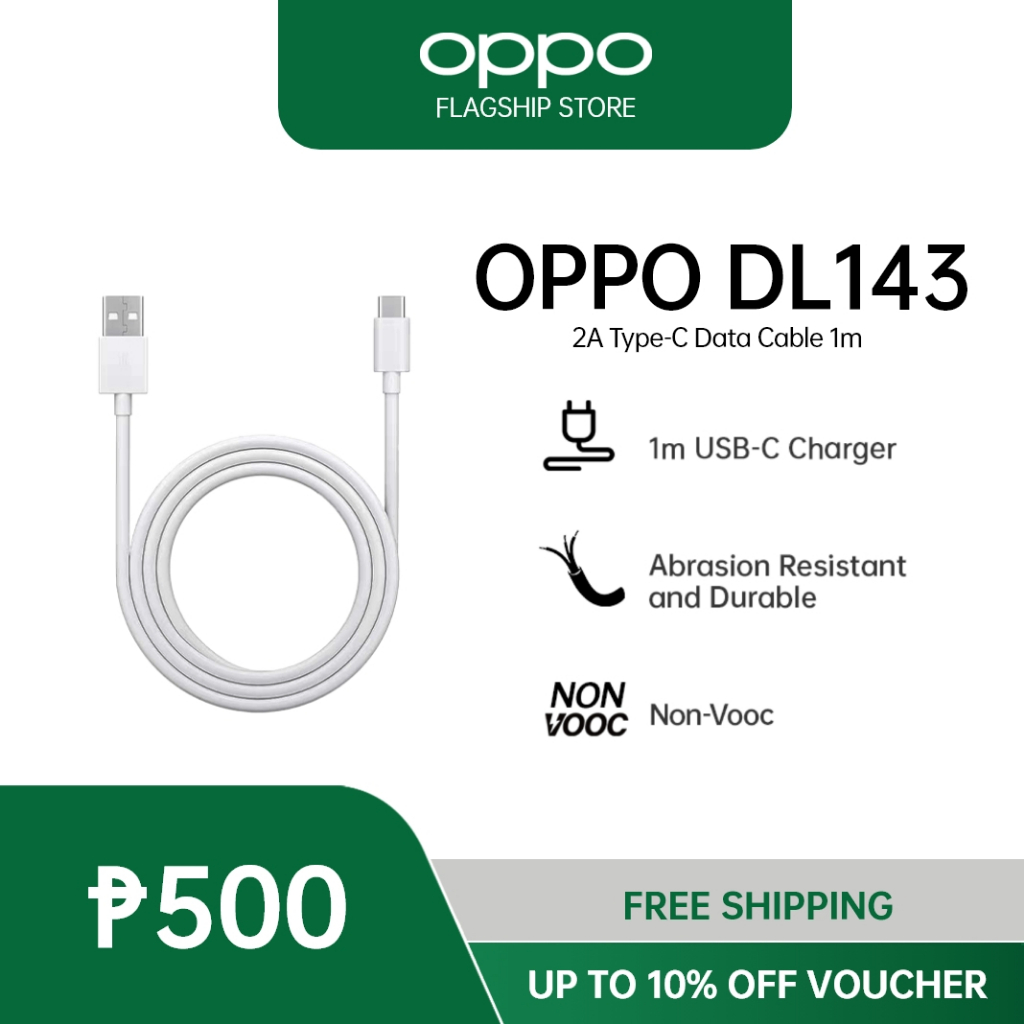 OPPO Data Cable DL143: 1m Type-C Cable (₱399)