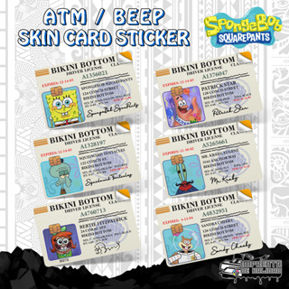 Spongebob Skin Card Sticker Vinyl Debit/ATM/beep card sticker skin ...