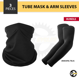 (BUNDLE) Tubemask Face Cover Arm Sleeves Arm Guard Warmer Mountain Road Bike MTB Accessories Set ...