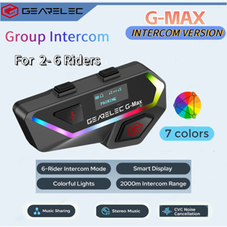 GEARELEC GX8 Motorcycle Intercom Helmet Headset Up to 8 Riders Group ...