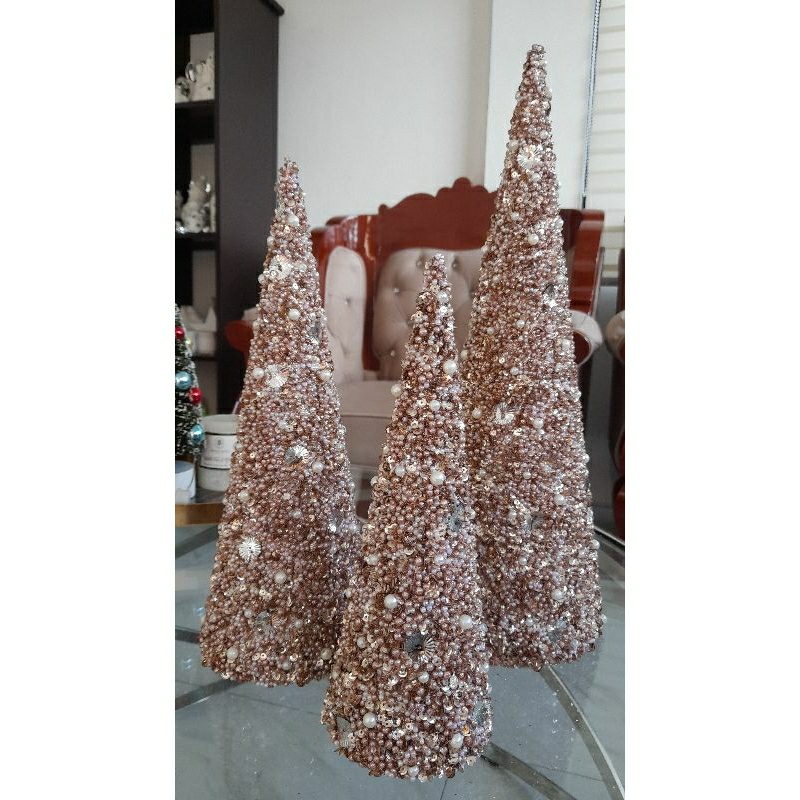 champagne jeweled cone tree - UniTop