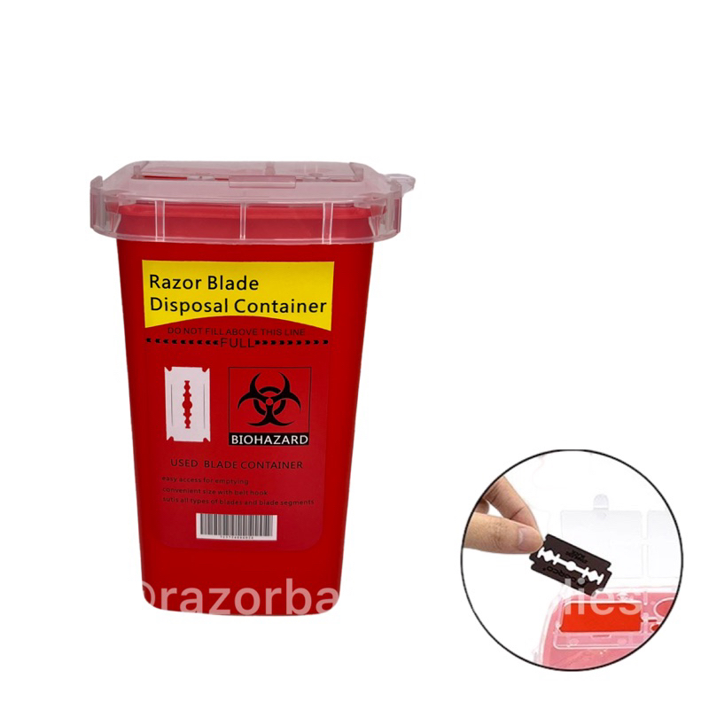 Blade Disposal Container 1L Plastic Container Barber Tool - UniTop