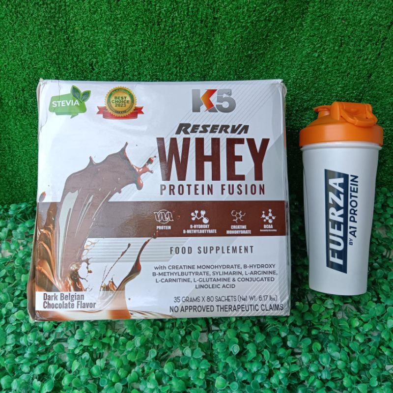 6.17lbs K5 Reserva Whey Protein Fusion Dark Belgian Chocolate 80 ...