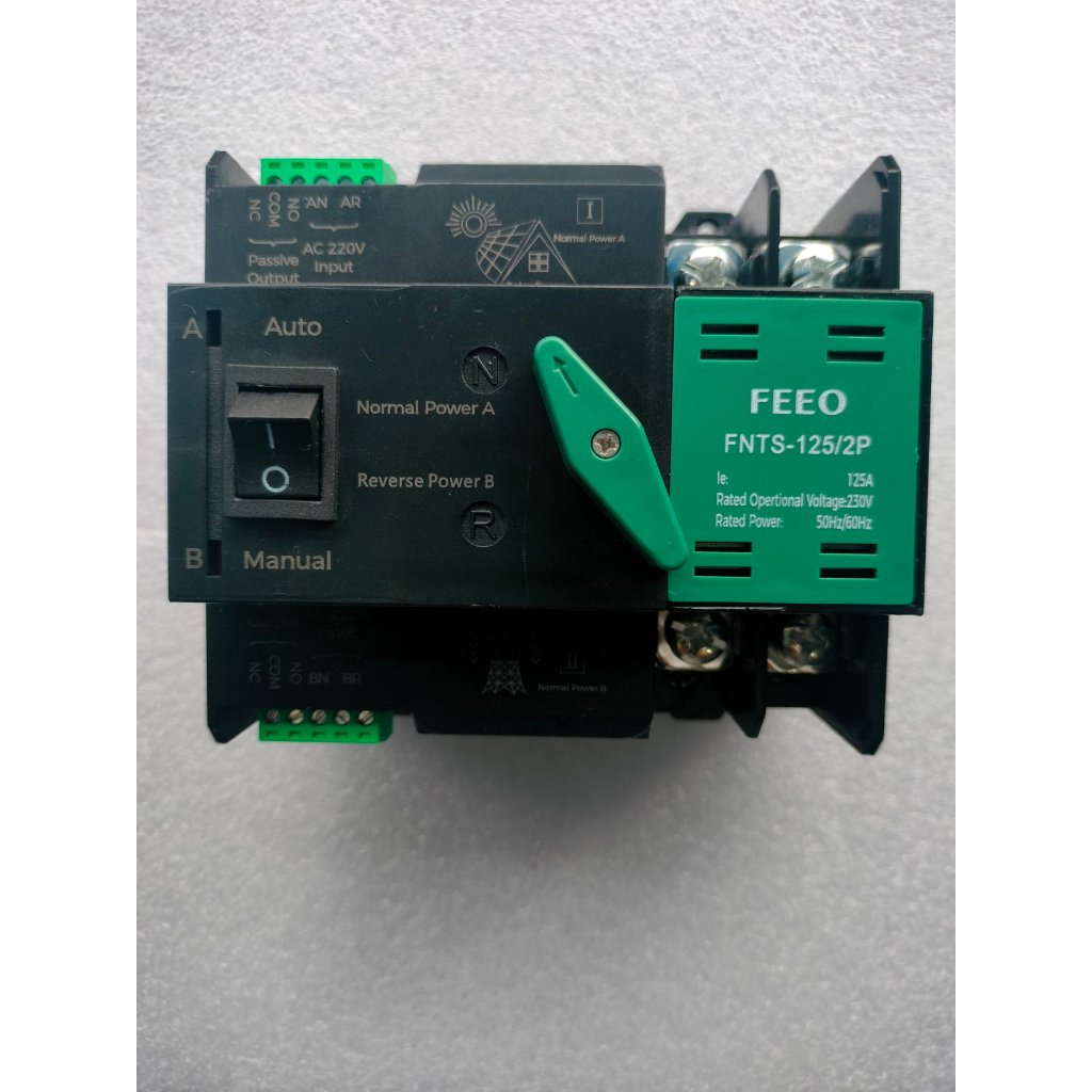 125A FEEO ATS DIN RAIL Solar Energy Dual Power Automatic Transfer ...
