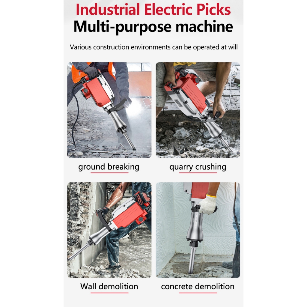 Blasting Hammer Chipping Tool Electric Demolition Hammer Heavy Duty ...