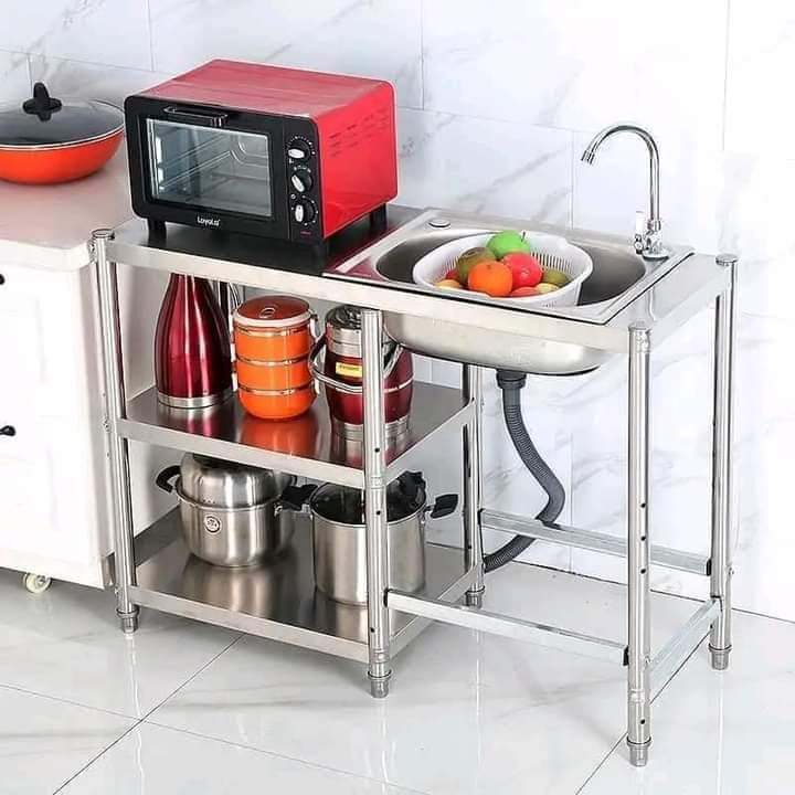 stainless sink for kitchen with stand Portable Sink Free Faucet - UniTop