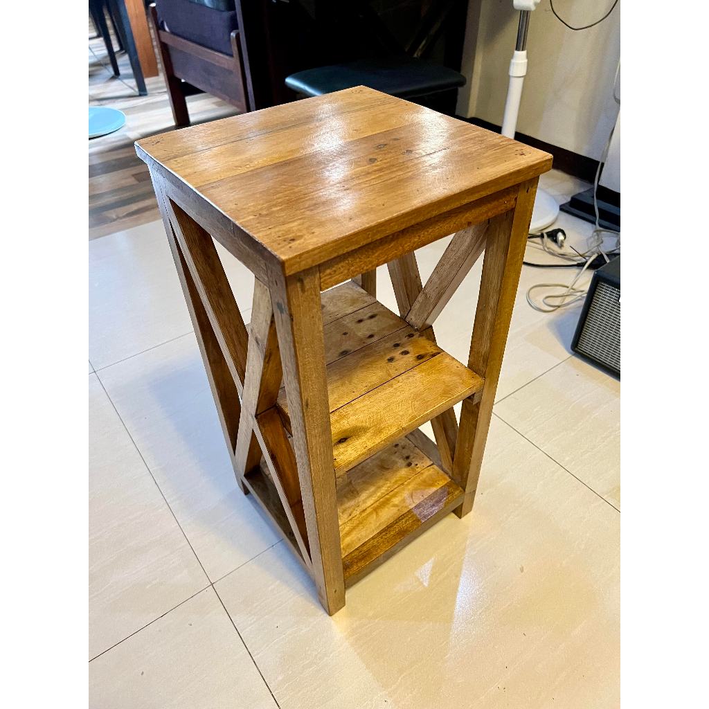 Philippine Wood End Table Teal Wood Pedestal End Table | Foter