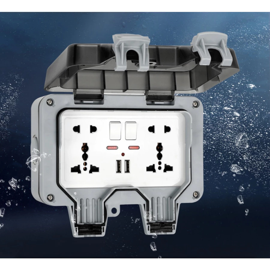 IP66 Outdoor Waterproof Splash-proof Socket /Universal Switched Outlet ...