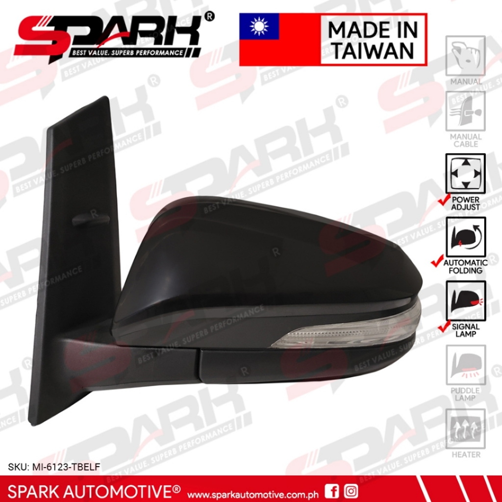 Toyota Innova 2016 - 2021 Side Mirror Black Power Adjust Power Folding ...