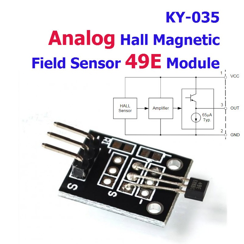 hall-effect 49E KY-035 analog output sensor magnetic module - UniTop