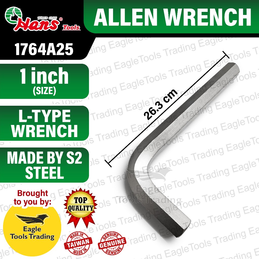 Hans Hex Key Allen Wrench 1" | Made by S2 Steel | 1764A25 - Manila ...