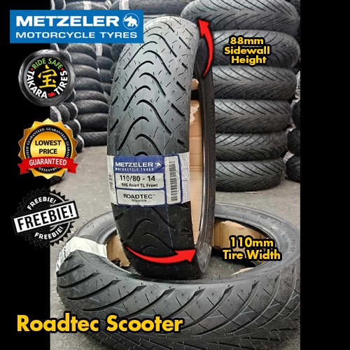 METZELER TIRE Roadtec Scooter 14 & 15 by TAKARA (FREE TIRES SEALANT ...