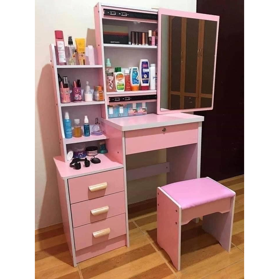 HOMECARE PH.Dressing Table , Mirror and Makeup Stool Set Vanity Table ...