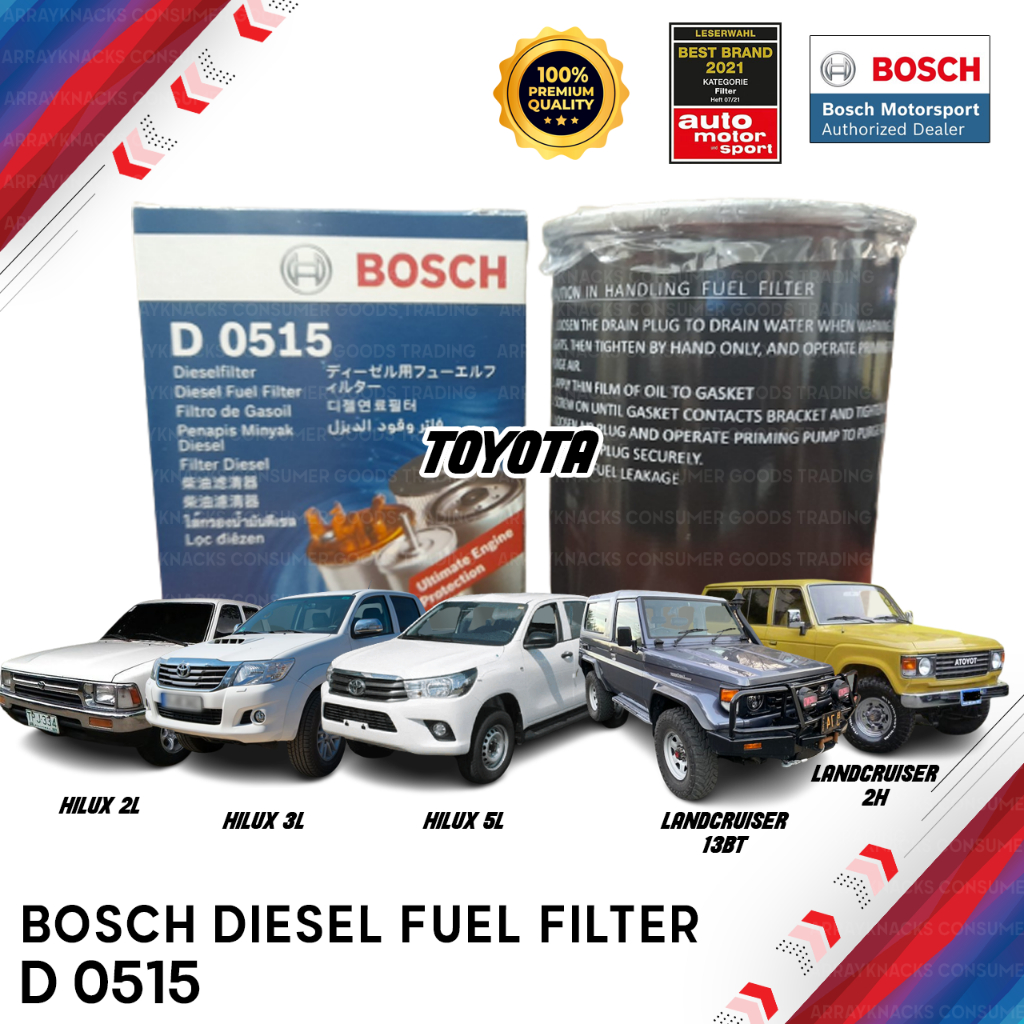 Bosch Fuel Filter D0515 for Toyota Hilux, Landcruiser - Lynderm Store