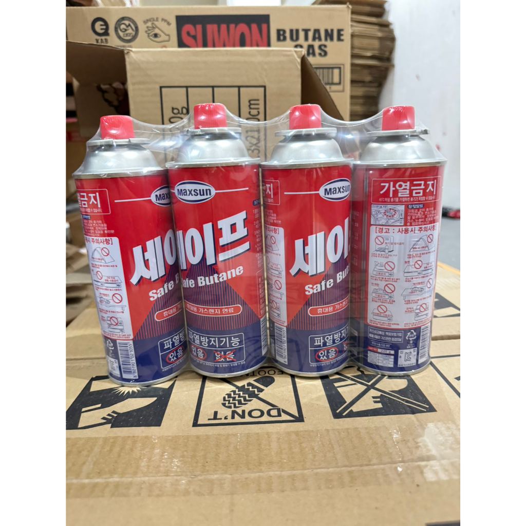 SUWON Safe Butane Gas for Gas stove 220g x 4 pcs Korea Gas Tank ...