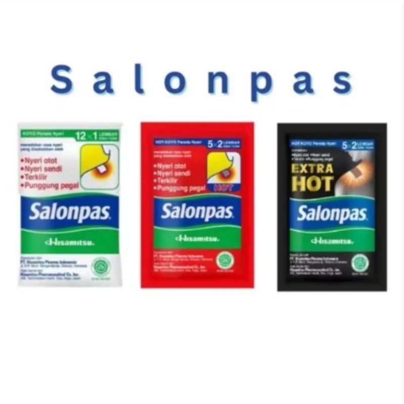 *SALONPAS PAIN RELIEF PATCH 12 Plaster Made in Indonesia - Lynderm Store