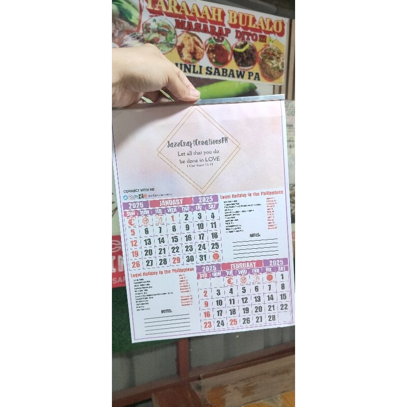 PERSONALIZED COMMERCIAL CALENDAR 2025 - Lynderm Store