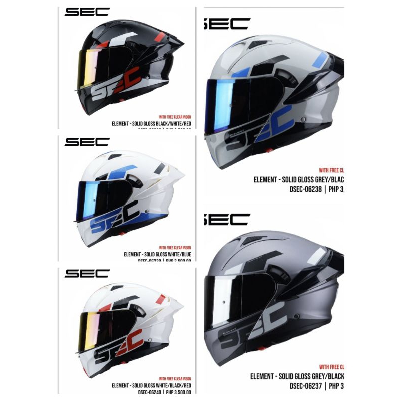 SEC ELEMENT MODULAR DUAL VISOR HELMET - UniTop