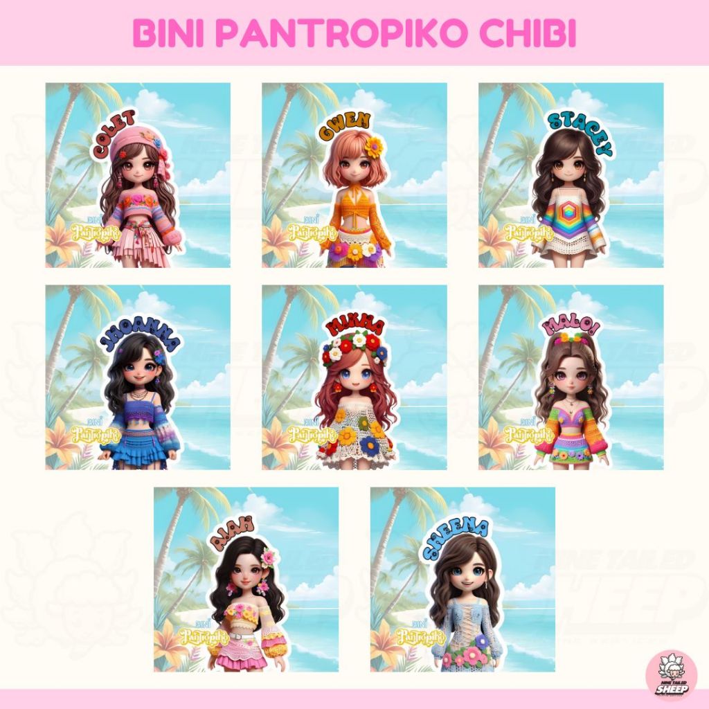 BINI PANTROPIKO CHIBI Badge (Circle and Square) - Lynderm Store
