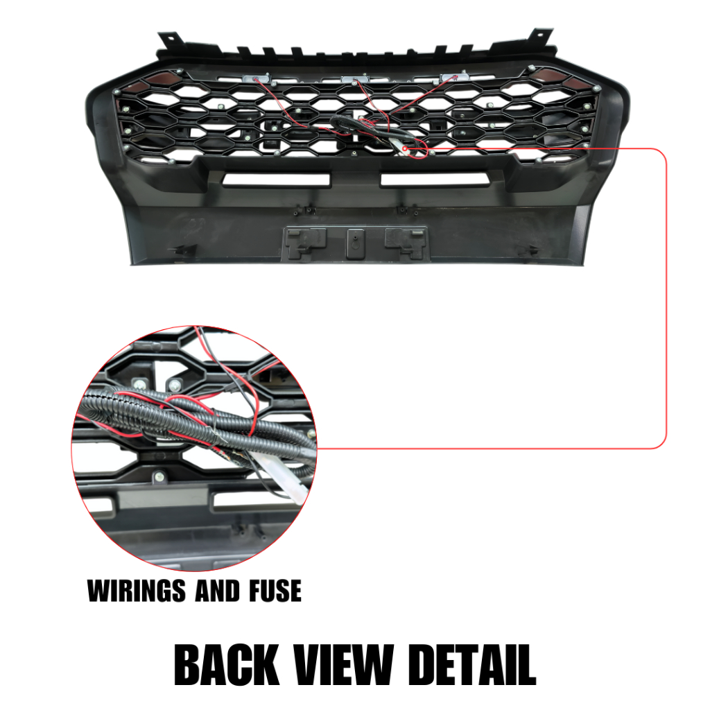 OC FORD RANGER T8 WILDTRAK 2018+ FRONT GRILL WITH LED (10092) - UniTop