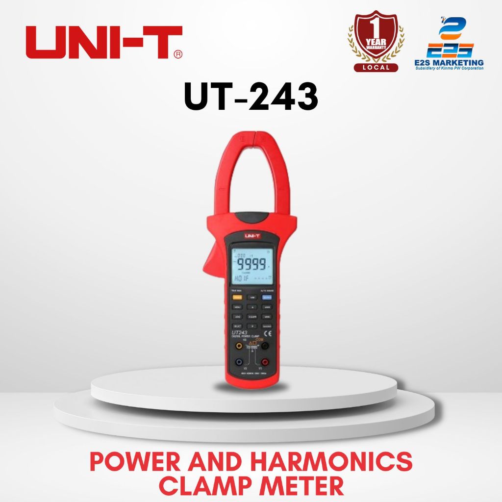 UNI-T Power and Harmonics Clamp Meter UT-243 / Three Phase True RMS ...