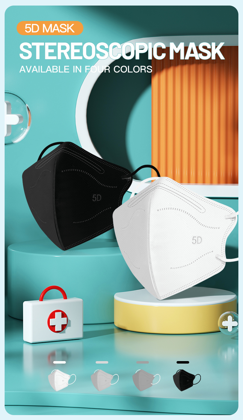 50PCS 5D mask kn95 facemask original disposable butterfly face mask 5 ...