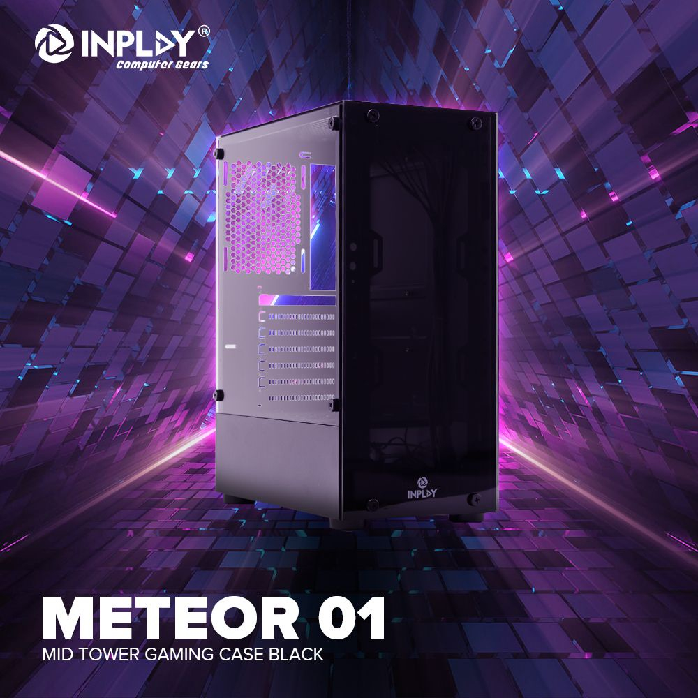 InPlay Meteor 01 Mid Tower Gaming Case Black, Tempered Glass, Cheapest ...