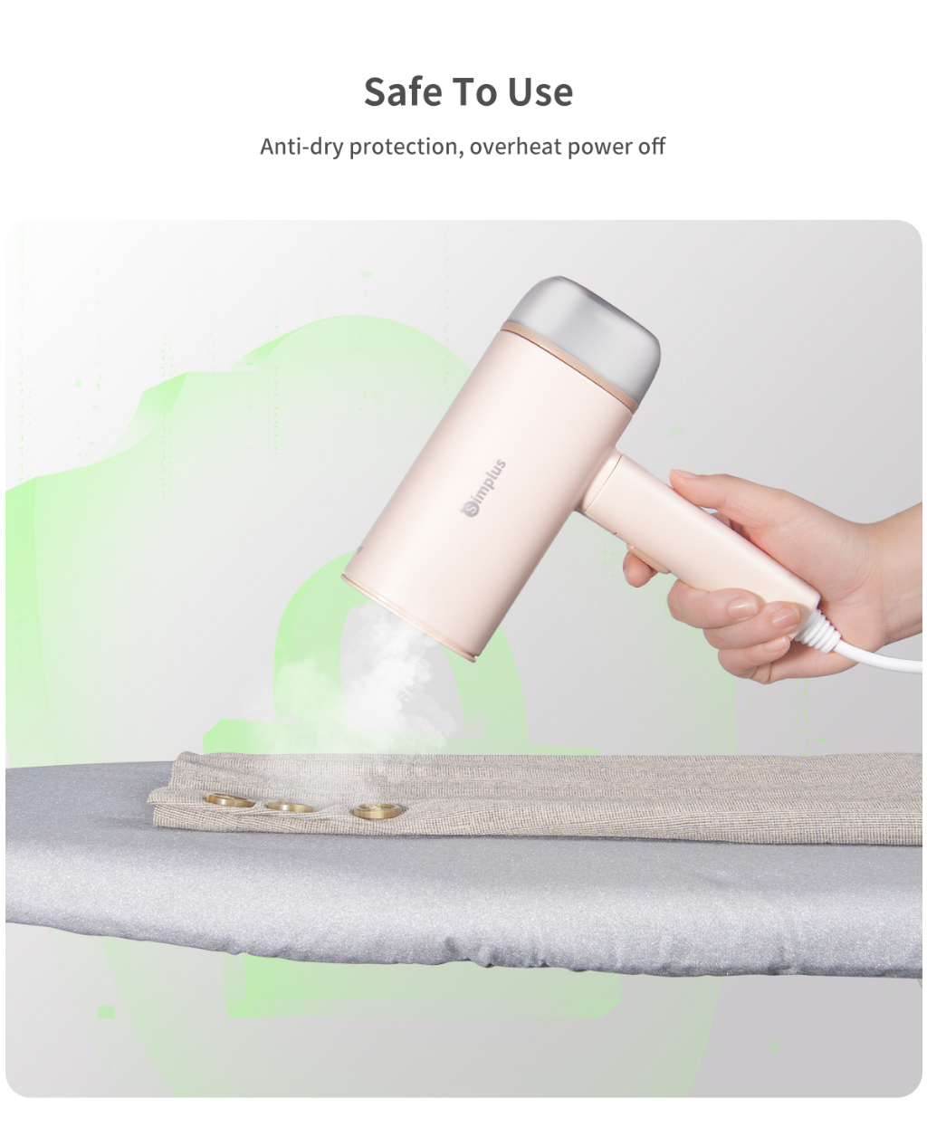 Simplus Handheld Garment Steamer 1200W Strong Steam Portable Foldable ...