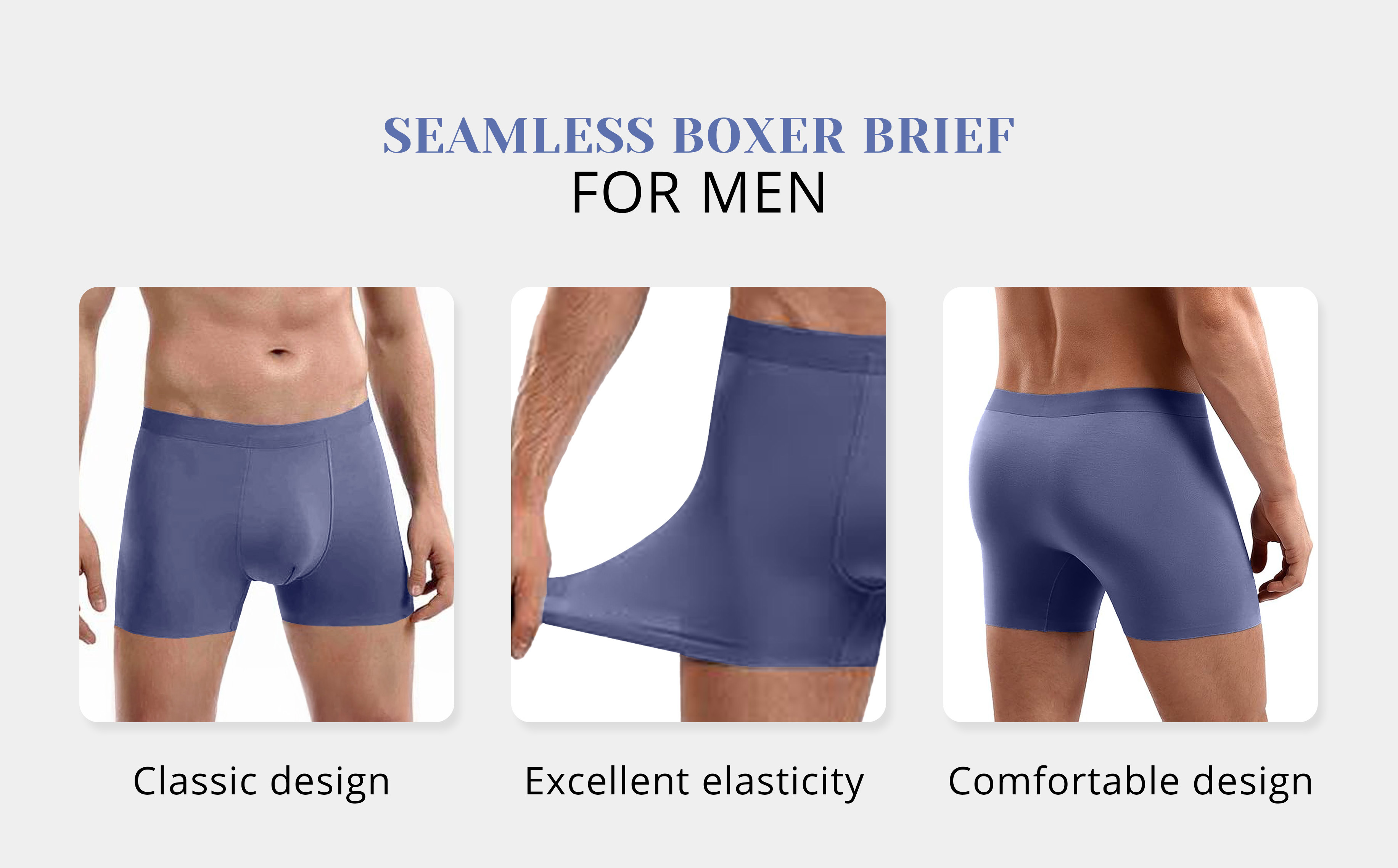 Seamless Boxer Briefs for Men – Pack of 3 – Herah