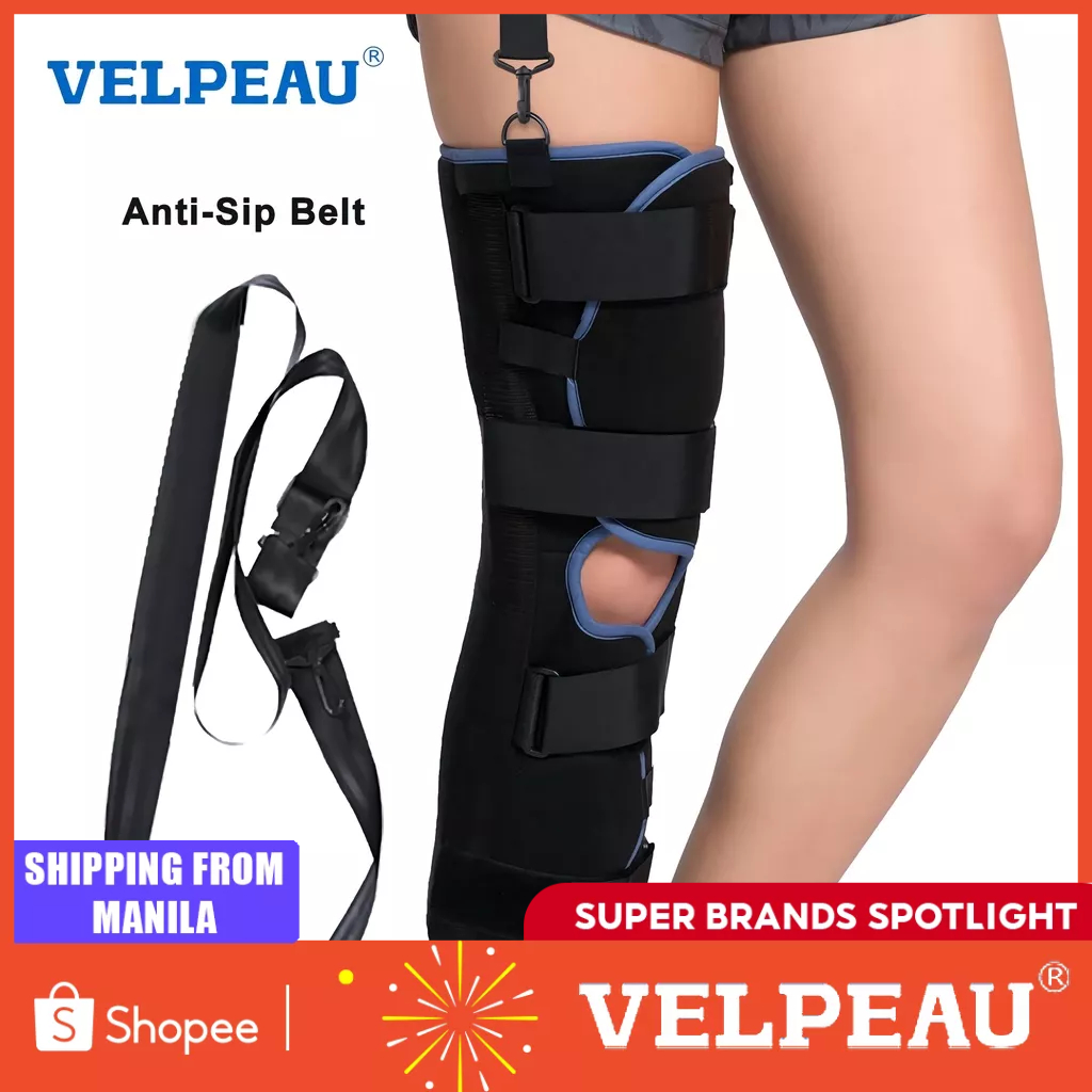 VELPEAU Knee Immobilizer - Full Leg Brace - Straight Knee Splint ...