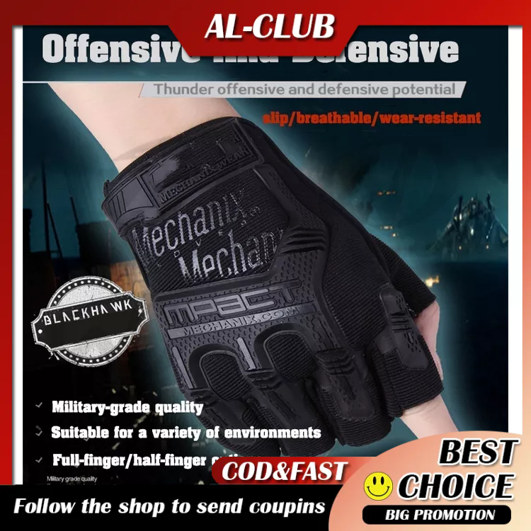 AL Nylon motorcycle gloves finger motor for men cycle half bike women ...