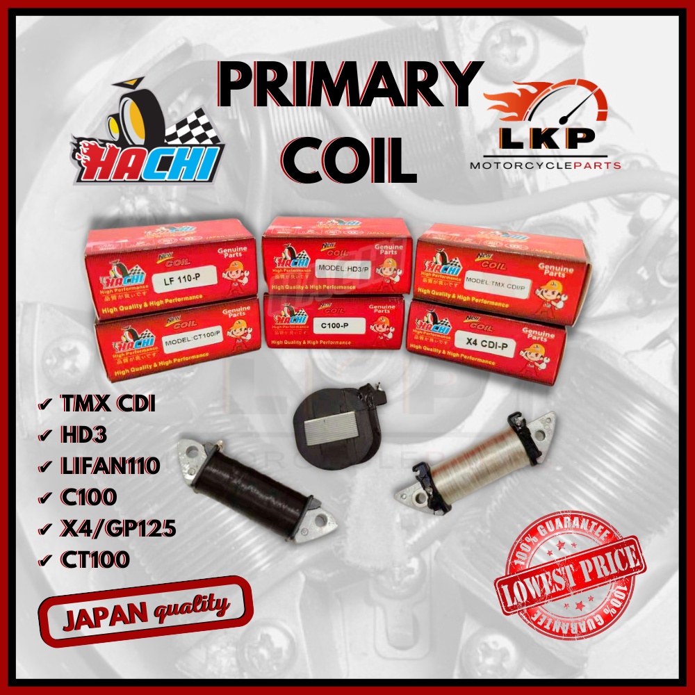 HACHI MOTORCYCLE PRIMARY COIL TMX CDI / HD3 / LIFAN110 / C100 / X4 CDI ...