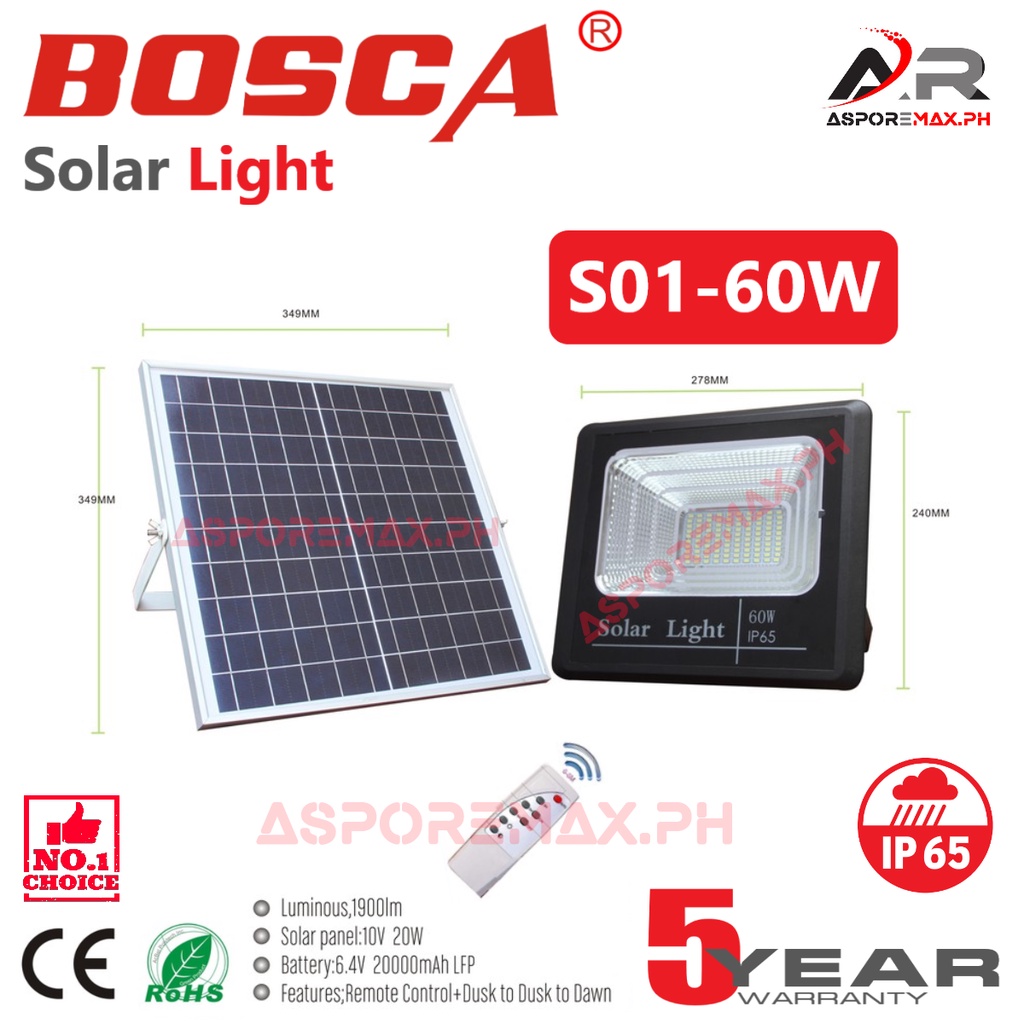 Solar Light BOSCA 5 Year Warranty Solar Led Outdoor Flood Light Street ...