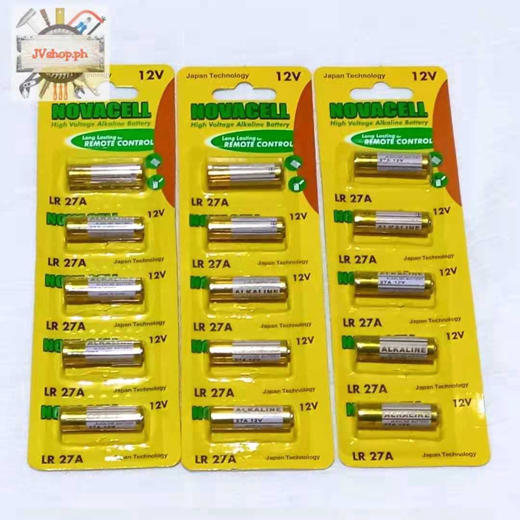 LR 27A 12V Original Novacell High Voltage Alkaline Battery For Car Key ...