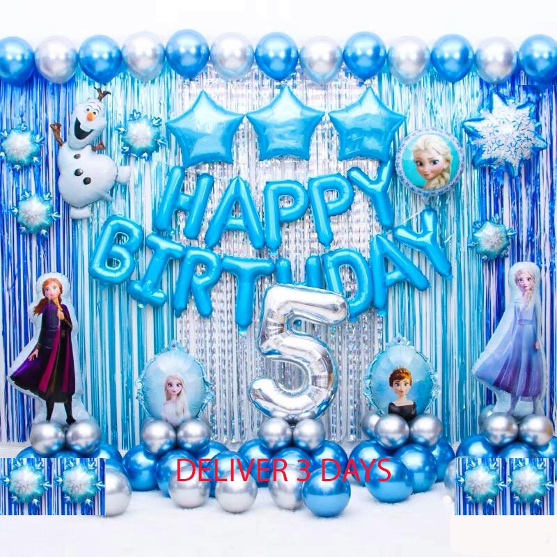 Frozen Balloon Elsa Anna Princess Aluminum Foil Theme Snowflake and ...