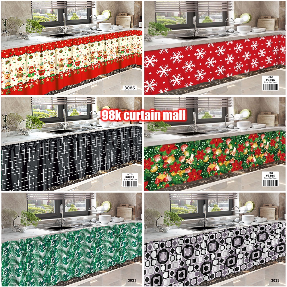 98K Lababo kitchen curtain short curtain 150*70cm | Shopee Philippines