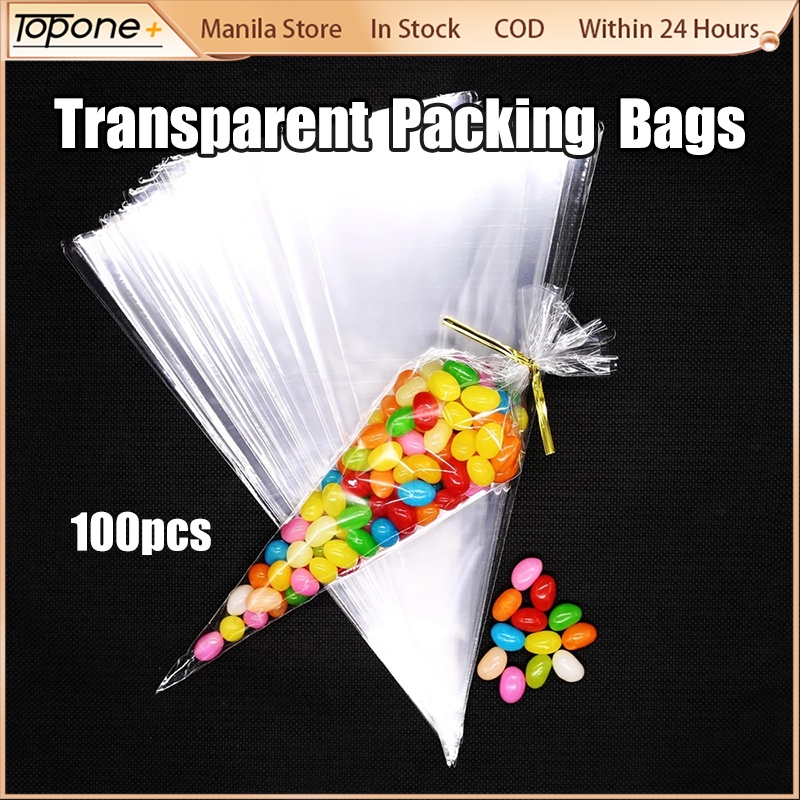 100pcs Clear Cellophane Bags Candy Package Popcorn Cookies Packaging ...