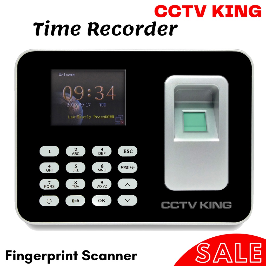 CCTV KING Fingerprint Biometric Time Recorder Machine Attendance Bundy ... CCTV KING Fingerprint Biometric Time Recorder Machine Attendance Bundy ...