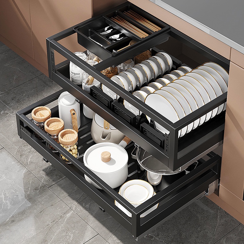 2 Tier Cabinet Pull Out Sliding Kitchen Storage Cabinet, Pull Out ...