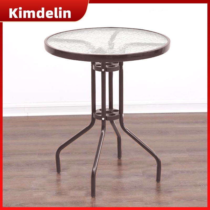 Kimdelin Outdoor Coffee Table Patio Round Bistro Table, Metal Frame ...
